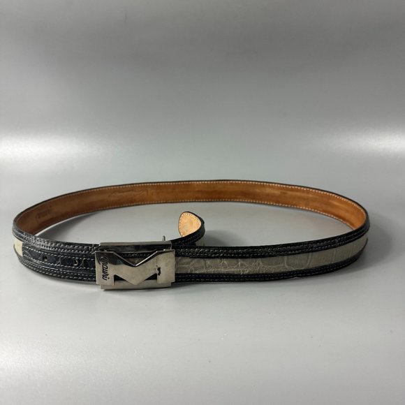 Mauri | Accessories | Mauri Gray Genuine Alligator Belt With Silver ...